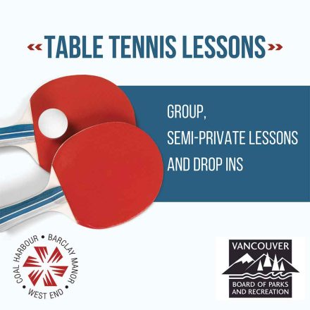 Table Tennis Lessons at Coal Harbour CC • West End Community Association