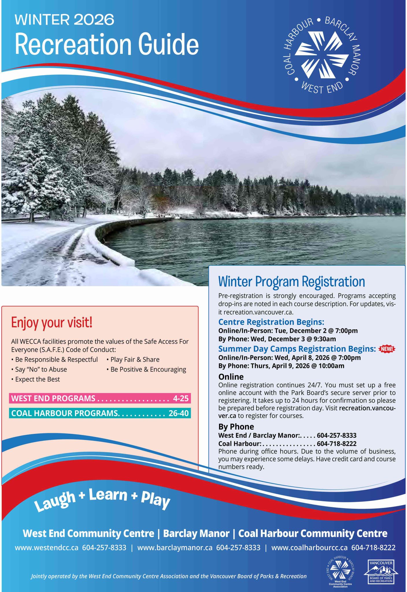 View our Winter Recreation Guide 2026 • West End Community Association